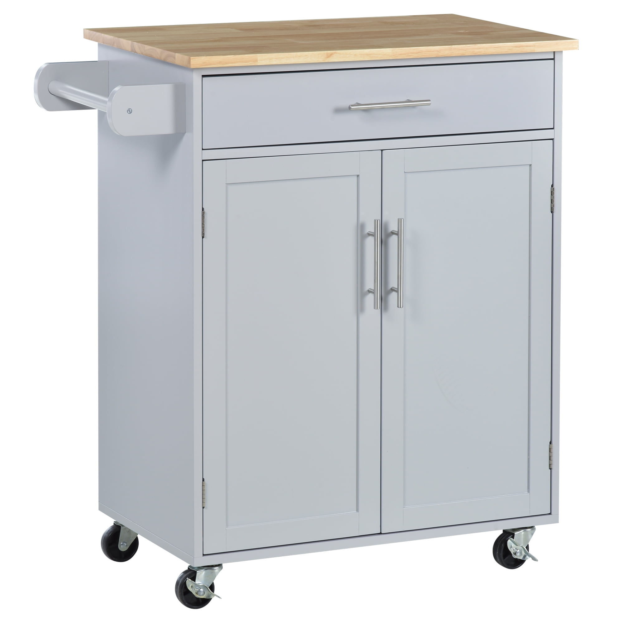 Click here for Homcom Kitchen Island Cart With Rubber Wood Top Ut... prices