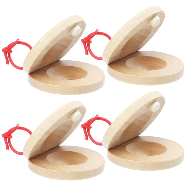 BRIGHTFUFU 4pcs orff castanets percusión juguete niños musical castanet ...
