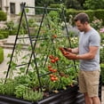 Uforic 8x4x2ft Galvanized Raised Garden Bed with Trellis, Metal Planter ...