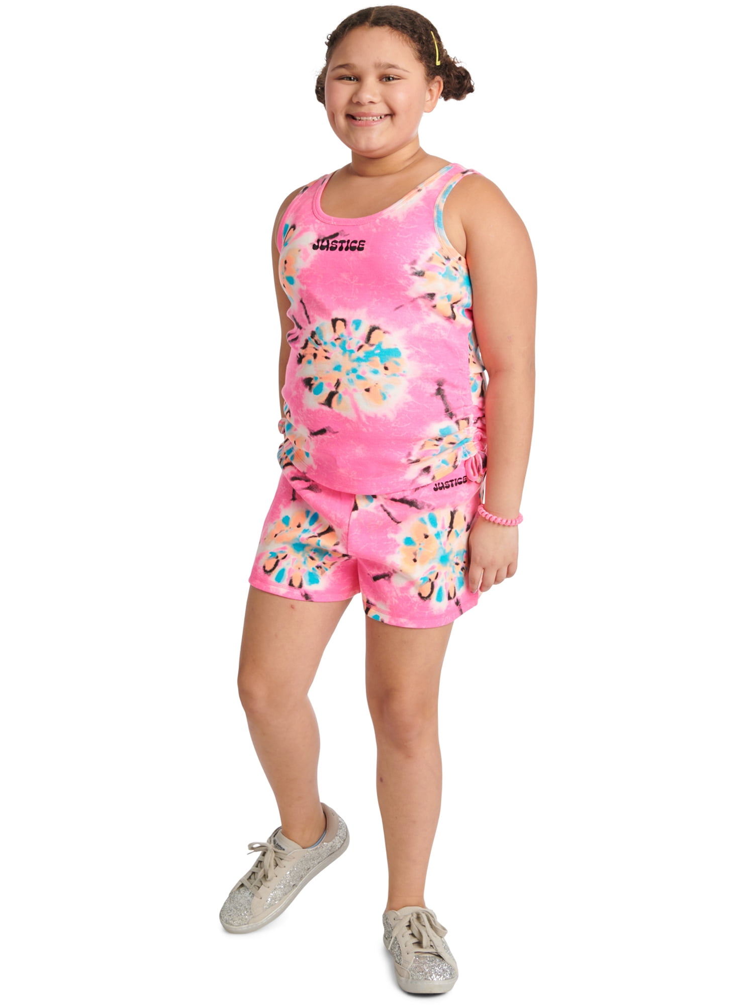 Justice Girls Cinch Side Tank & Short Outfit Set, Sizes XS-XXL ...