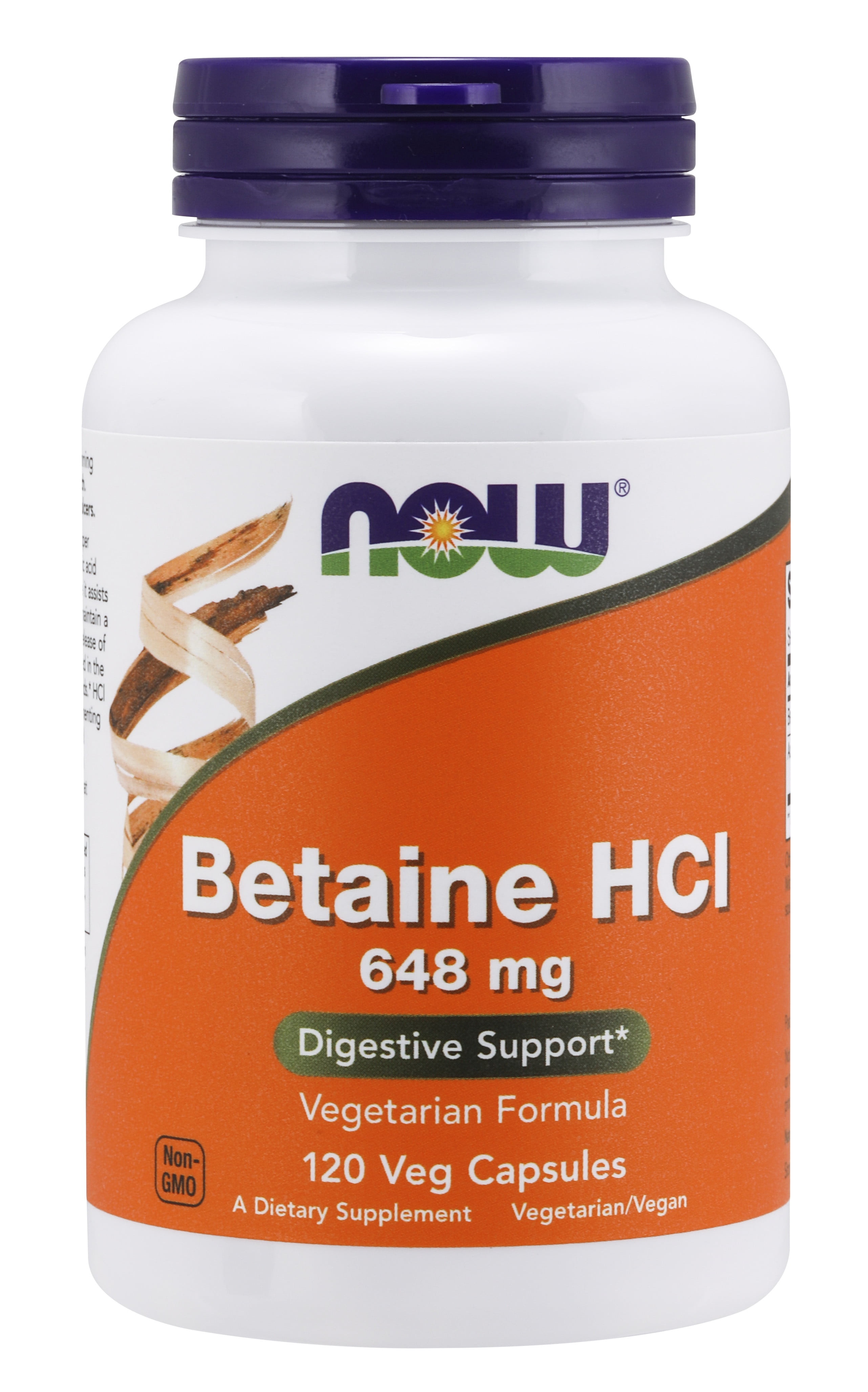 NOW Supplements Betaine HCl 648 Mg Vegetarian Formula Digestive