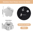 50Pcs Stainless Steel Ear Nuts Flower Ear Backs Stainless Steel Color ...