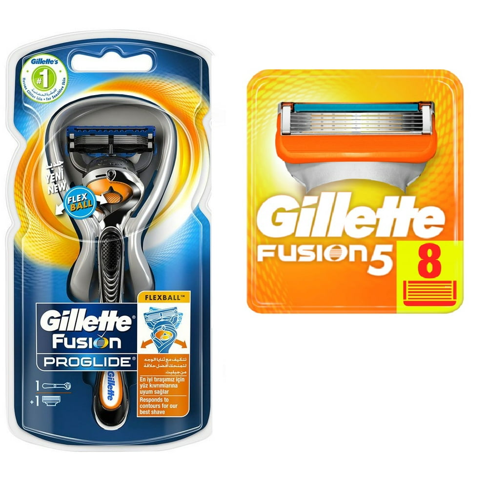 Gillette Fusion5 Proglide Razor Handle + Fusion5 Manual Refill Blade ...