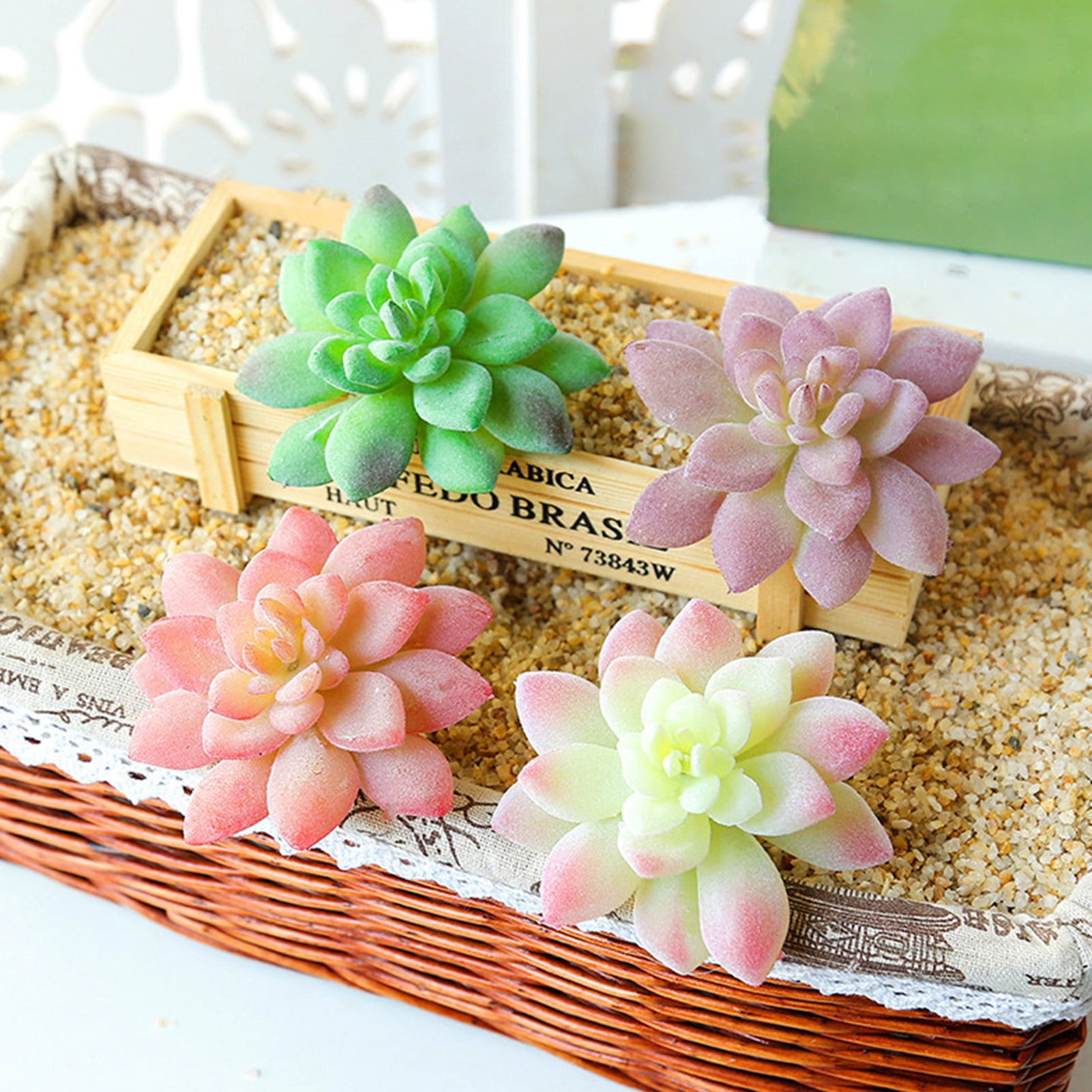 Hesroicy Simulation Succulents Realistic 3D Stereo Flower Arrangement ...
