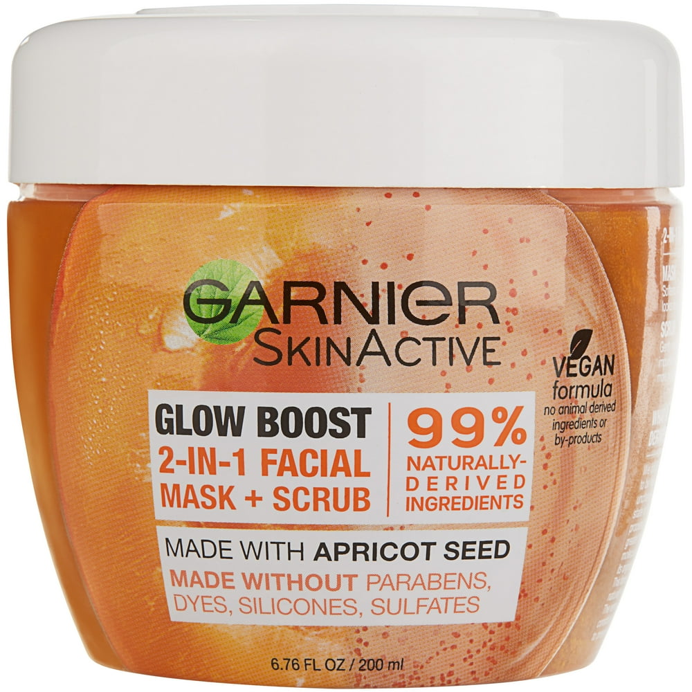 Garnier SkinActive Glow Boost 2-in-1 Facial Mask and Scrub, 6.75 fl. oz ...