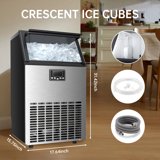 Commercial Crescent Ice Maker Machine – 120Lbs/24H High-Capacity, 26 ...