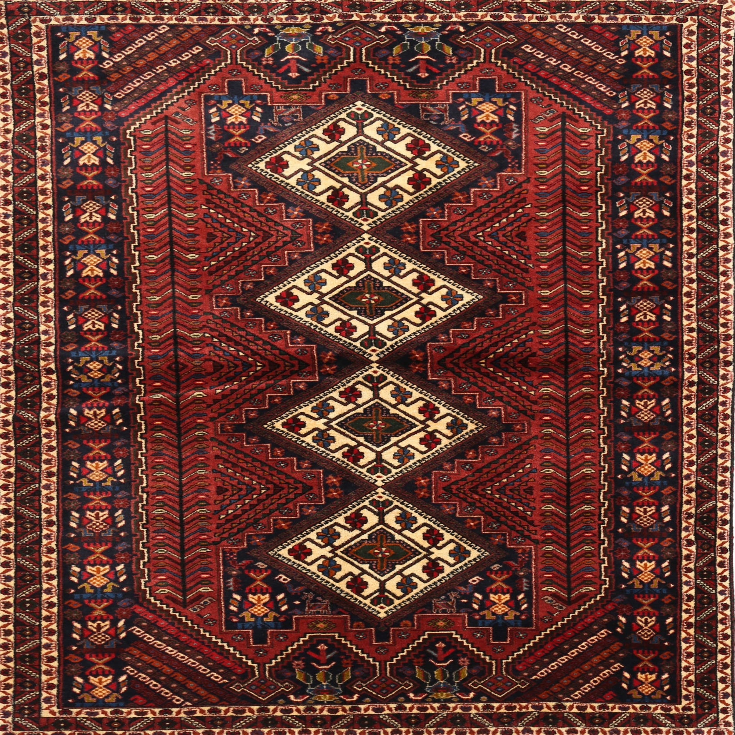 Ahgly Company Indoor Square Traditional Sienna Brown Persian Area Rugs ...