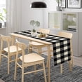 Buffalo Plaid Runner White Black Farmhouse Buffalo Check Pattern Table ...