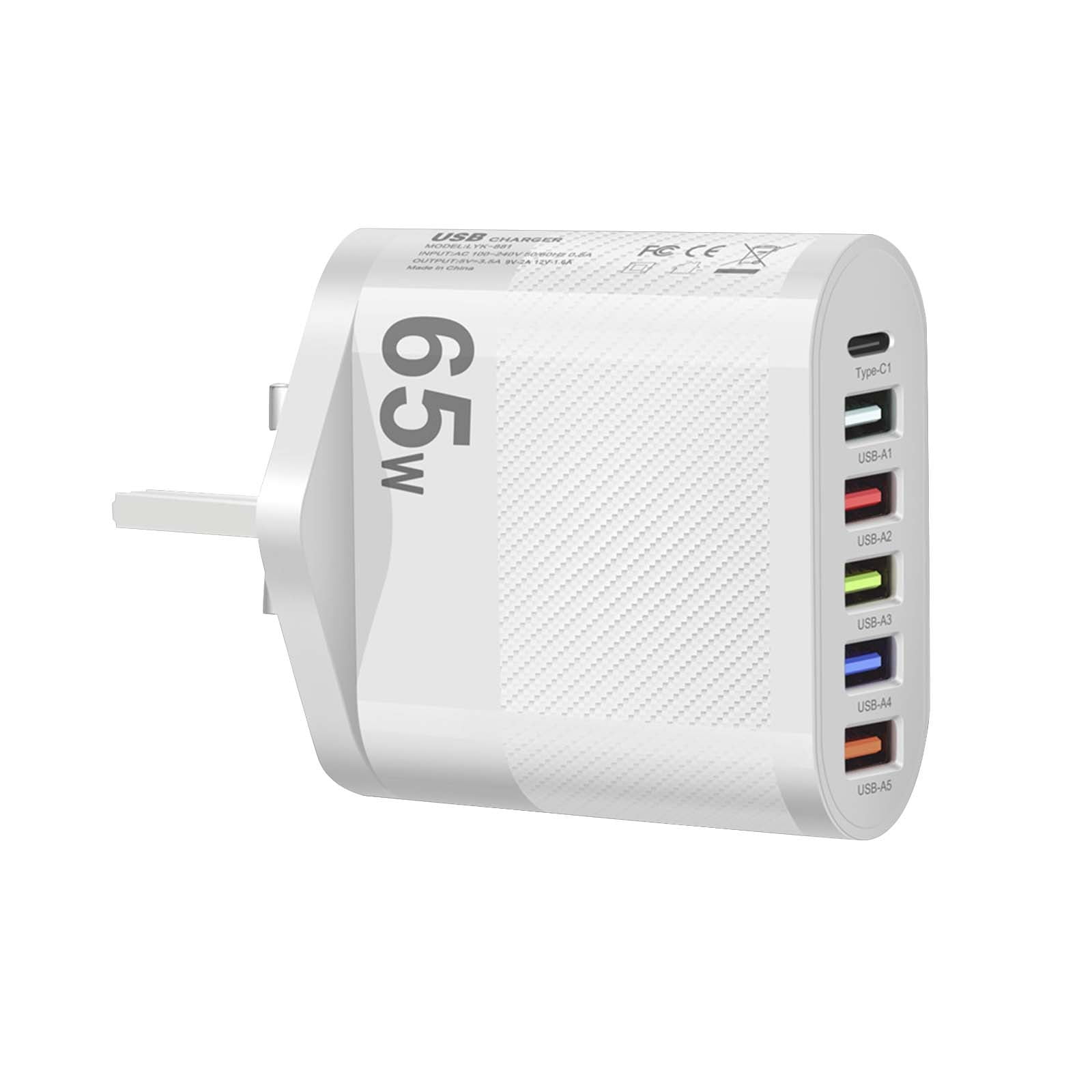 Click here for Fen 65w 5 Usb Type C Fast Wall Charger Pd Qc3.0 Ad... prices