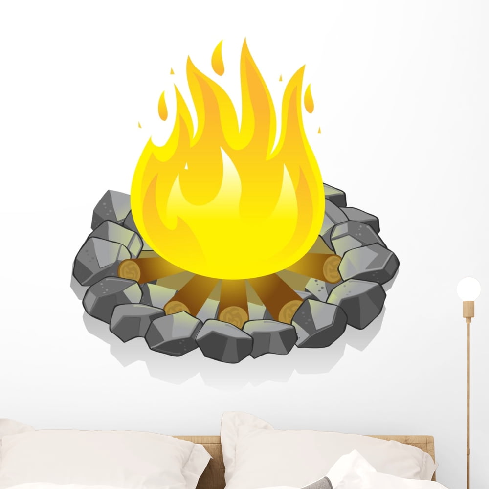 Campfire Wall Decal Mural by Wallmonkeys Vinyl Peel & Stick Graphic for ...