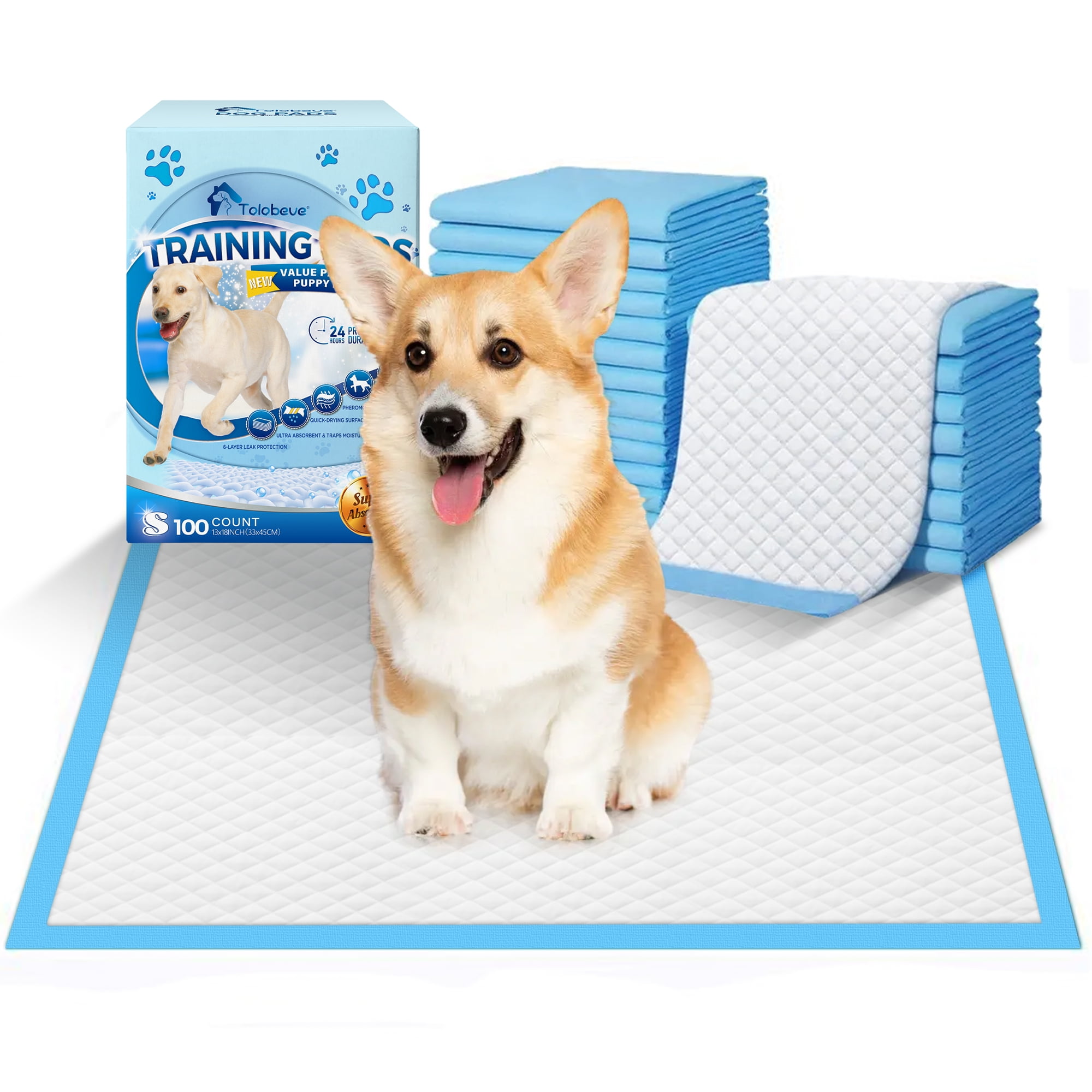 Tolobeve Training Pads , Dog & Puppy Pads,S, 13x18 in,100 Count ...