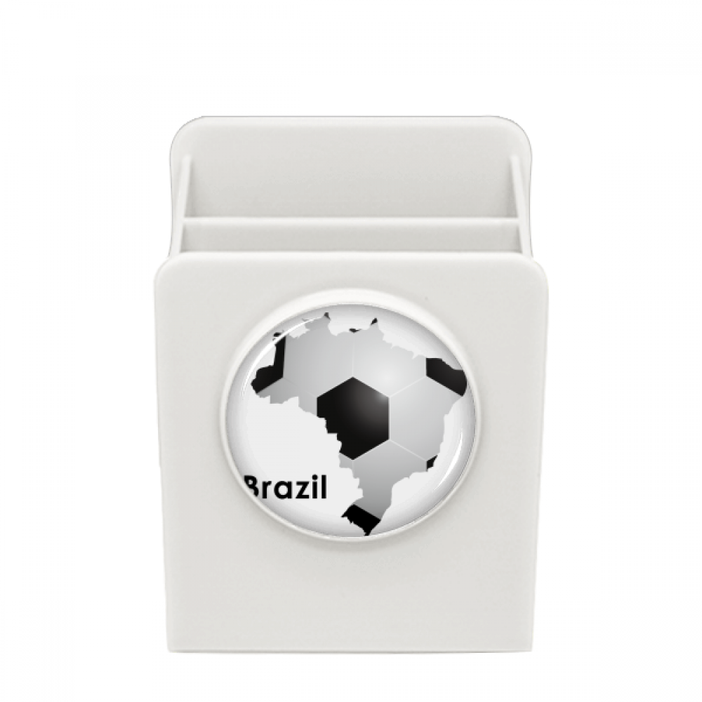 Soccer Brazil Map Shape Brazil Slogan Desk Pencil Holder Cup Pen ...