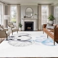 Cute Elephant Washable Area Rug 5x7 Blue Watercolor Bubbles Animal Low ...
