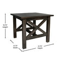 BizChair Farmhouse Style Solid Wood End Table with Traditional X-Frame ...