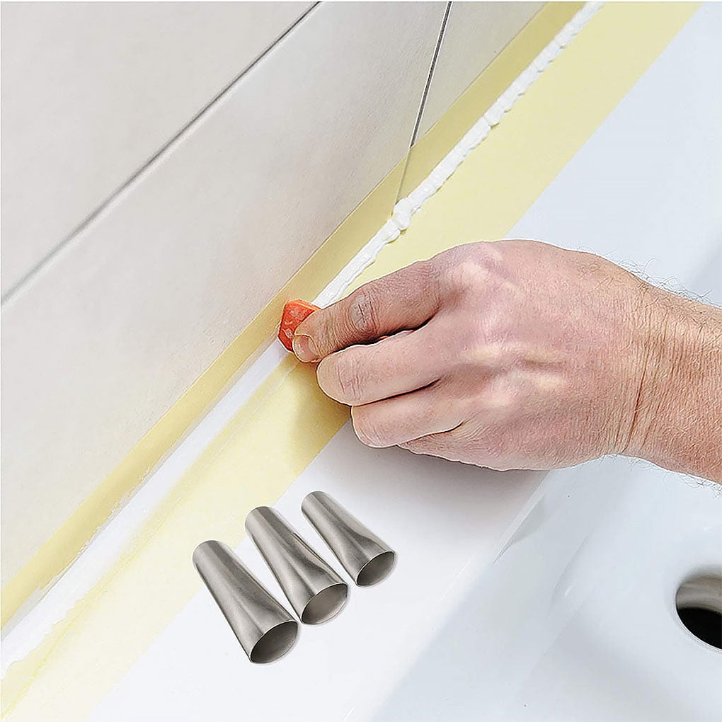 Buy 14 Pieces Stainless Caulk Finisher Nozzles Extension Tips ...