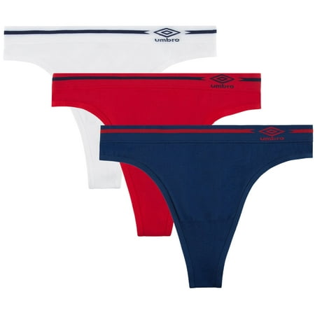 Umbro Women's Seamless Thong Panties 3 Pack - Red/Navy Assorted - Large | Walmart Canada