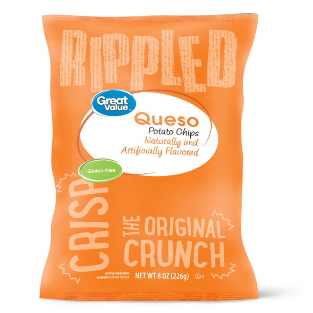 Great Value Queso Potato Chips, 8 oz - Walmart.com
