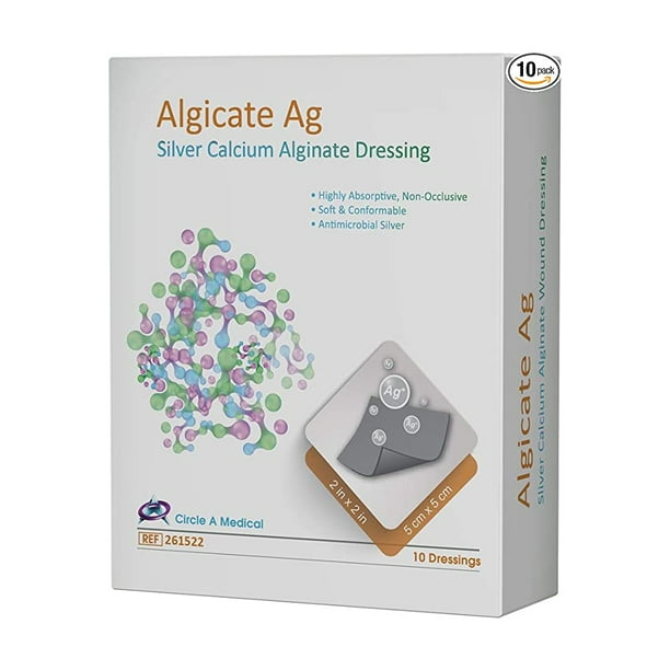 Circle-A-Medical Algicate Ag Silver Calcium Alginate Wound Dressing ...