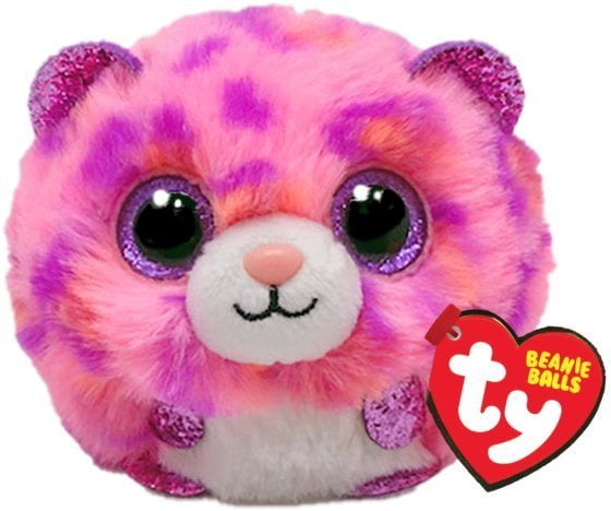Ty Puffies (Beanie Balls) Plush - TOPAZ the Pink Leopard (4 inch ...
