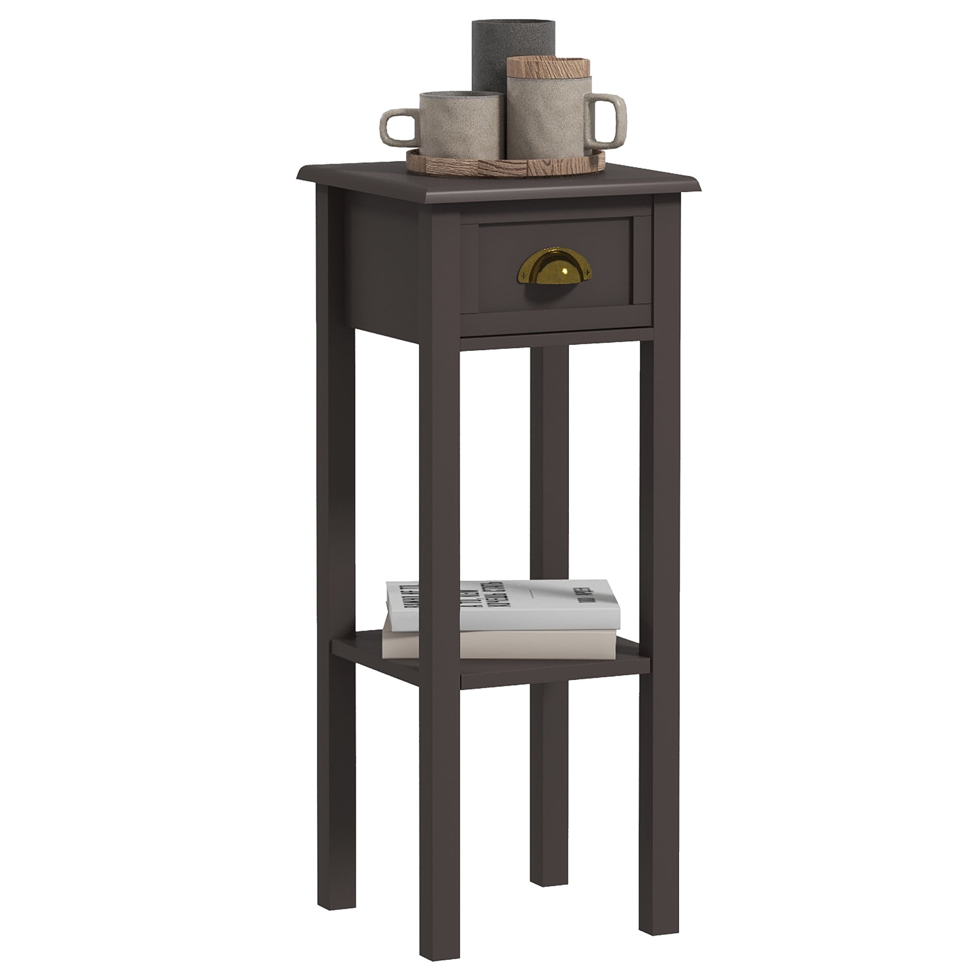 Click here for Homcom 2-Tier Side Table With Drawer And Shelf For... prices