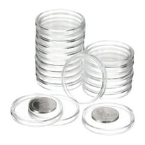 Uxcell 30pcs Acrylic Clear Round Dollar Coin Holders Plastic Coin ...