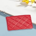 2Pcs Rhombus Pattern PU Leather Zip Pouches Wallets with Alloy Keychain ...