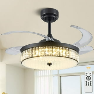 42 inch Modern Ceiling Fan with Light Remote Control, Metal Retractable ...