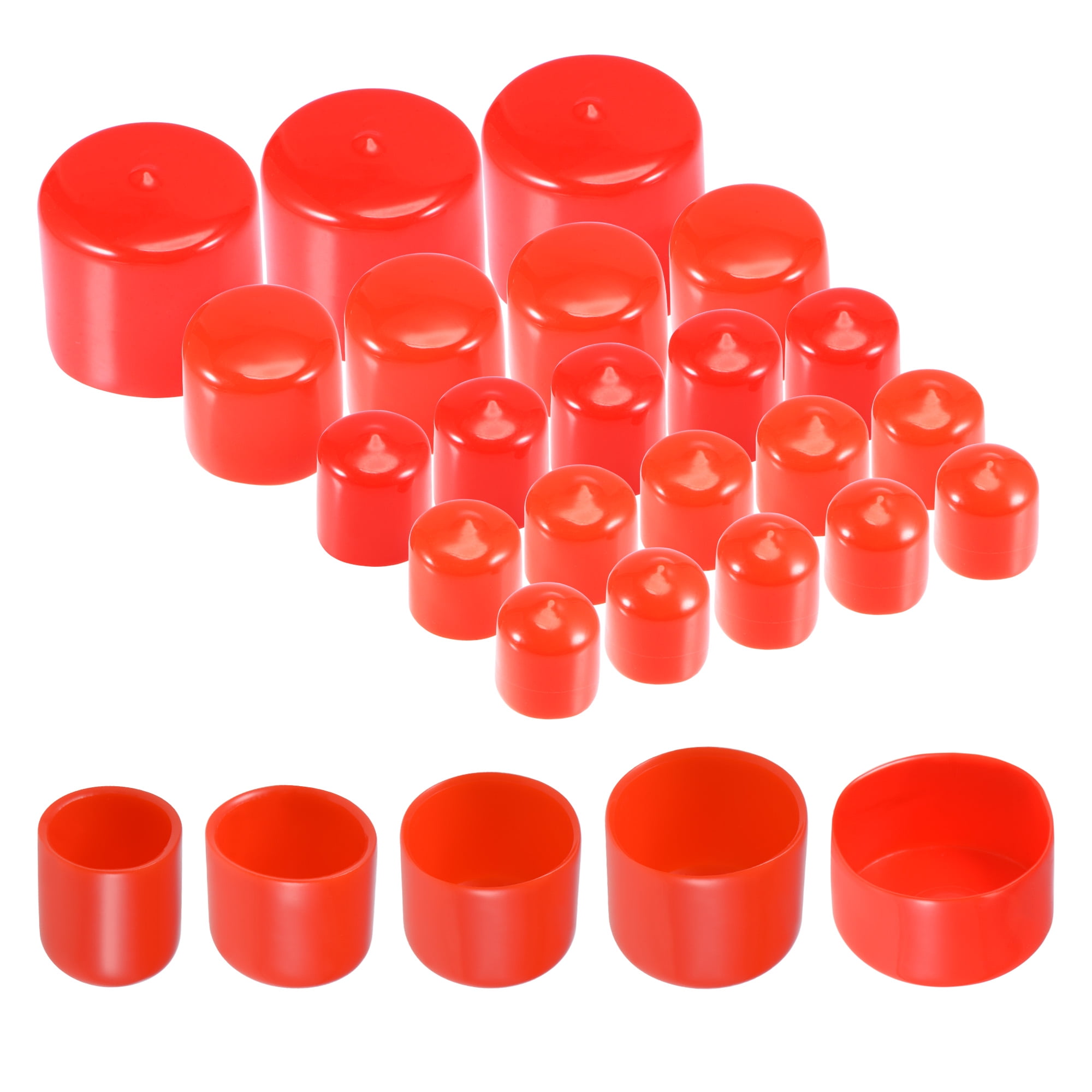 25pcs Round Rubber End Caps 3/4" 7/8" 1" 1 1/2" 2" Red Vinyl Cover ...