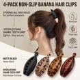 4Pack Non-slip Banana Hair Clip, Leopard Print Matte Mini Banana Clip ...