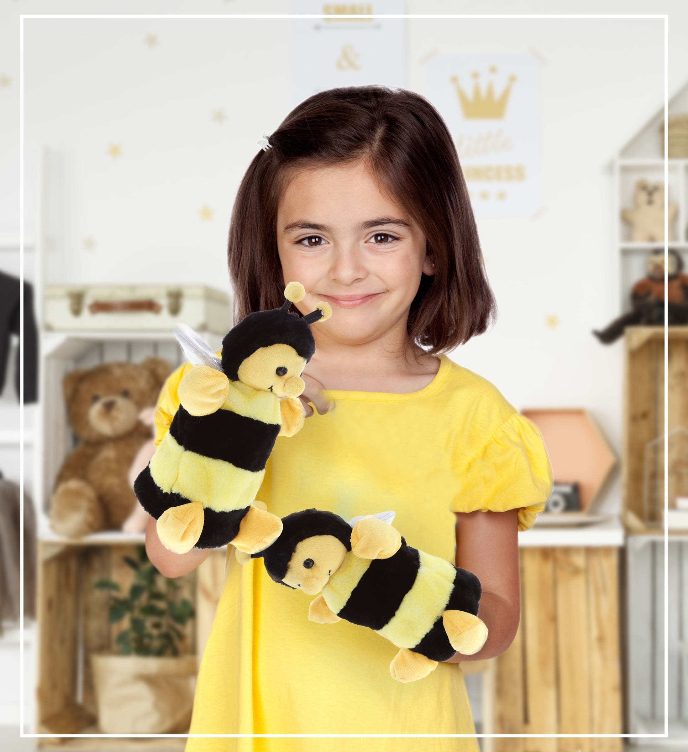 Buy DolliBu Honeybee Plush Hand Puppet for Kids - Soft Furry Stuffed ...