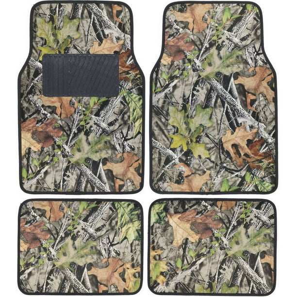 BDK Camo Floor Mats, 4-Piece Full Set for Car Truck Van Rubber Backing ...