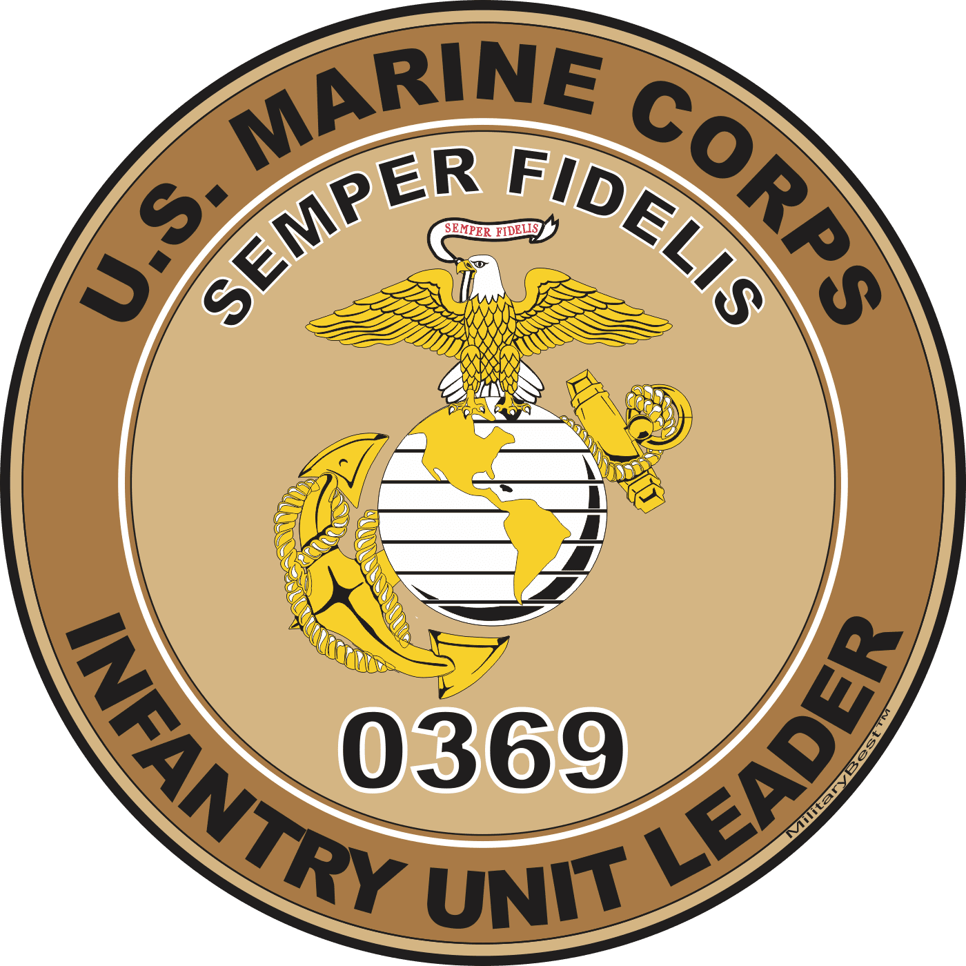 U.S.M.C. MOS 0369 Infantry Unit Leader Decal 8" - Desert Tan - Walmart.com
