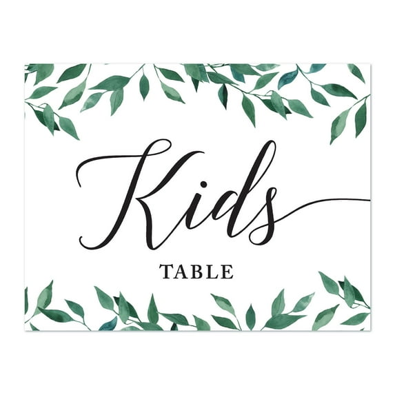 Koyal Wholesale Wedding Party Signs, Natural Greenery, Kids Table Sign ...