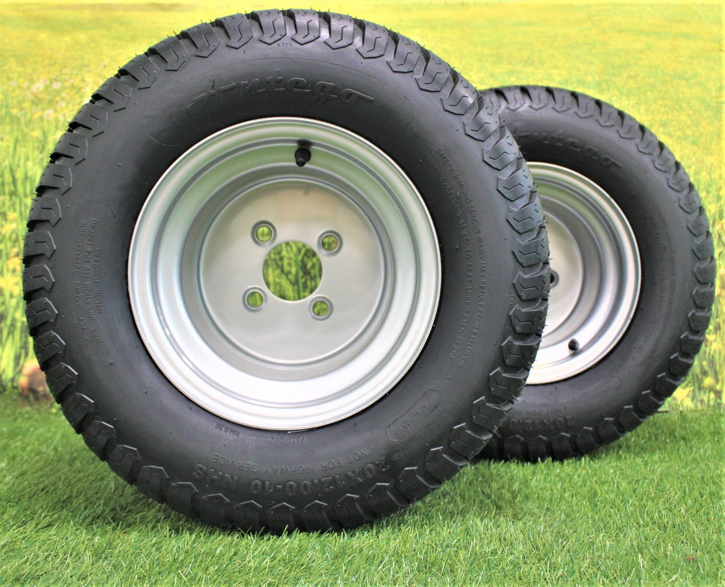 Antego Tire and Wheel 20x12.00-10 with 10x8.5 Hustler Chrome Silver ...