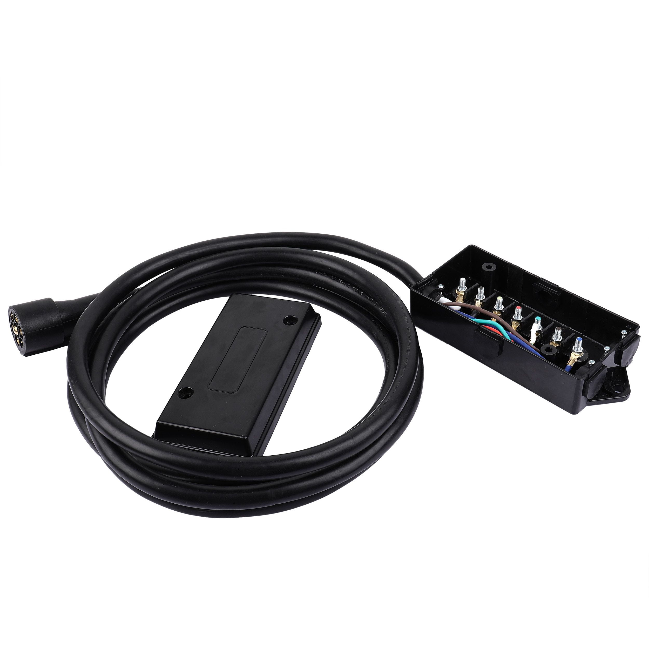 Buy SCITOO RV 7 Way Plug Inline Pre-Wired Trailer Cord Junction Box ...