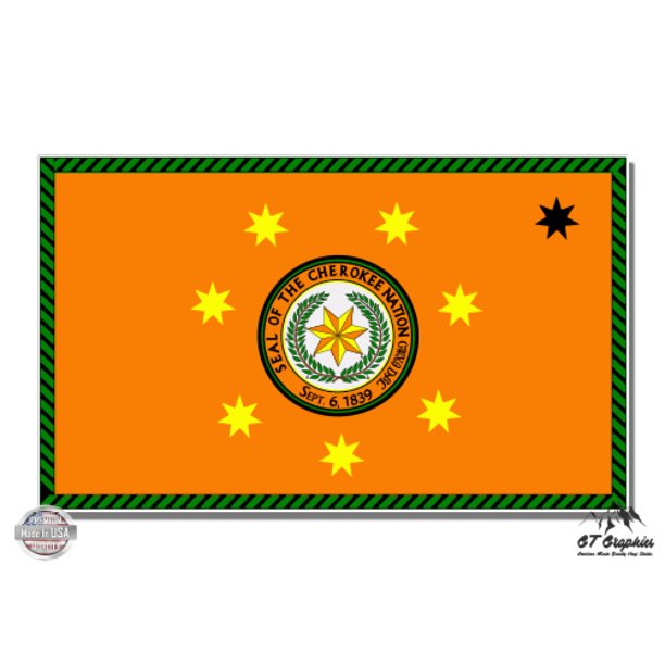 Cherokee Flag - 8" Vinyl Sticker - For Car Laptop I-Pad - Waterproof ...