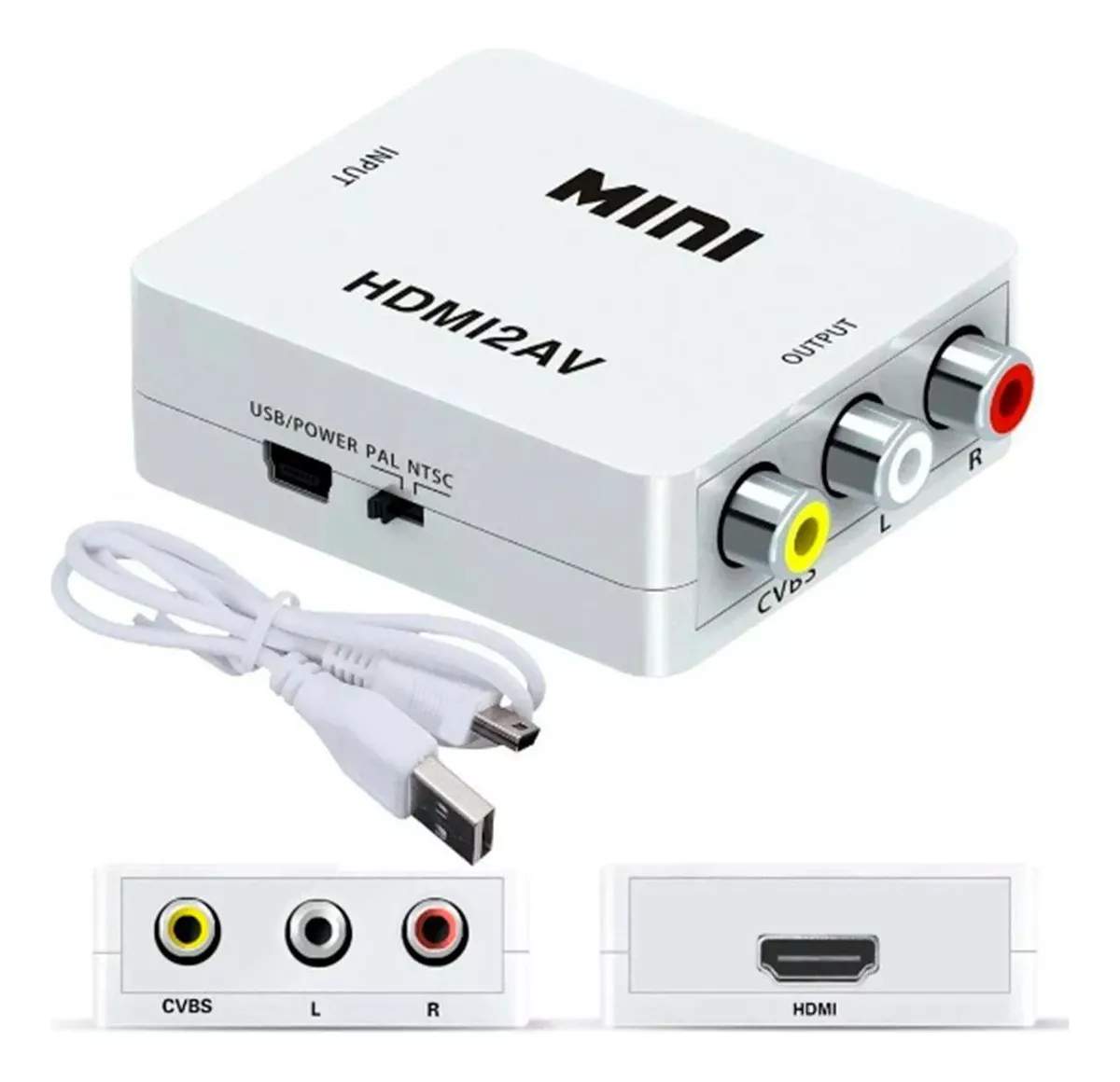 Adaptador mini convertidor Hdmi para vídeo 3rca 2av 1080p | Walmart en ...