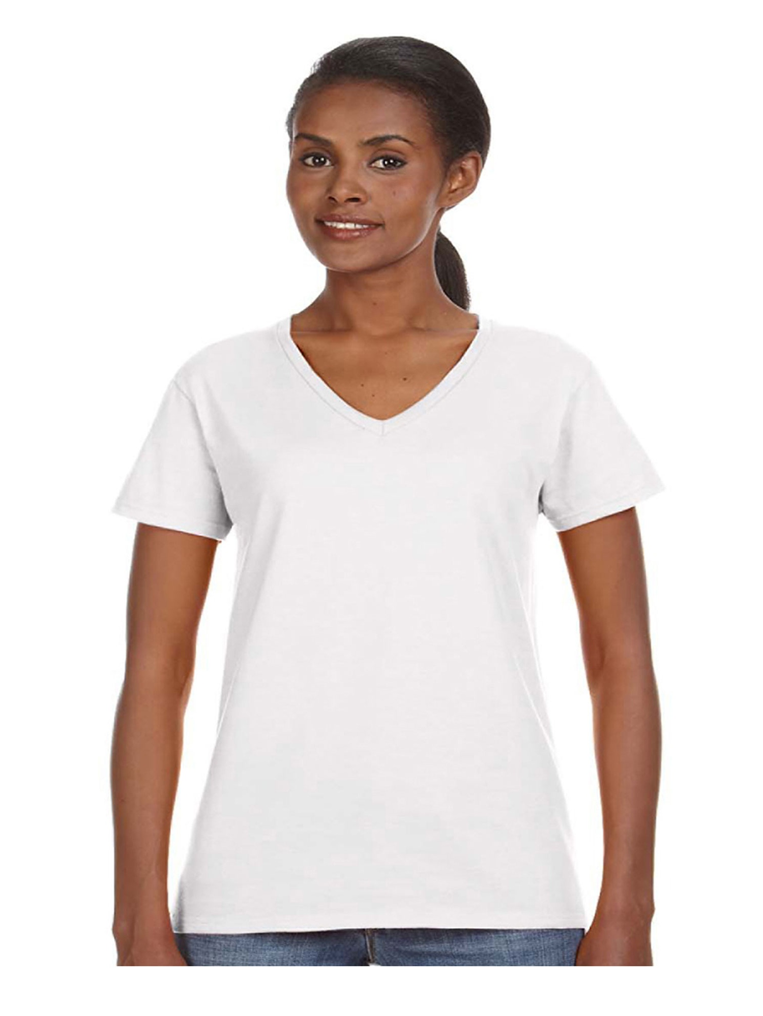 Anvil Women's Lightweight Tearaway Label V-Neck T-Shirt, Style 88VL ...