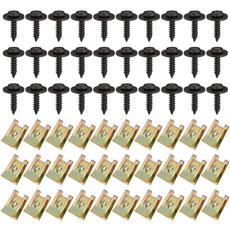 YERDGARY Screws and Nuts Sets, Car Fender Body Screws, U-Shape Metal ...