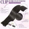 Real Human Hair Invisible Straight Seamless Clip On Hair Extensions ...