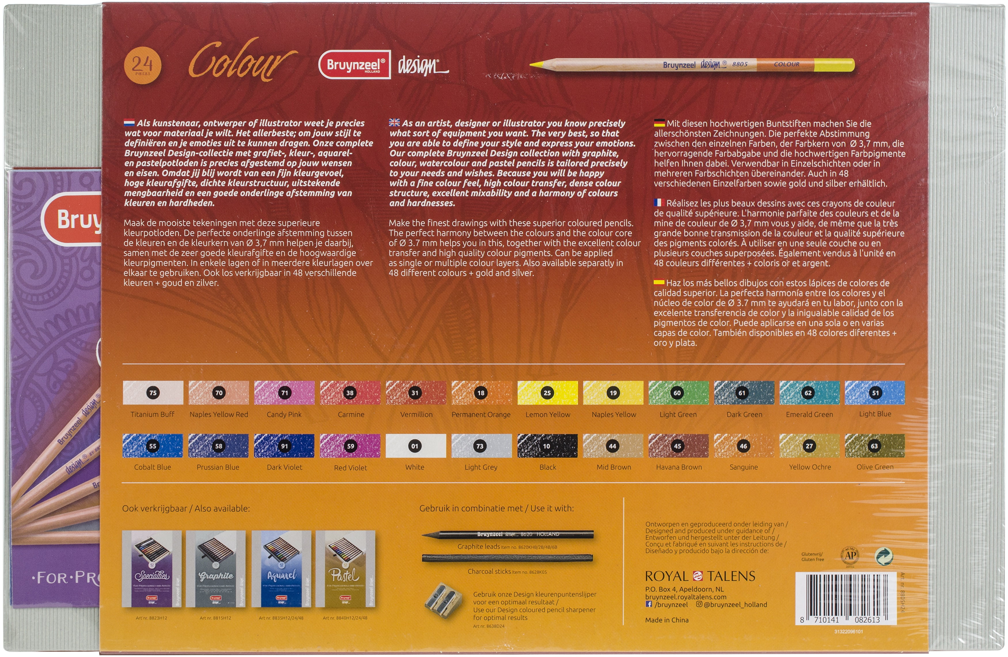 Bruynzeel Design Coloured Pencil Set 24/Pkg- - Walmart.com