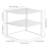 Mimifly Kitchen Cupboard Organiser, 3 Tier White Corner Plate Rack ...