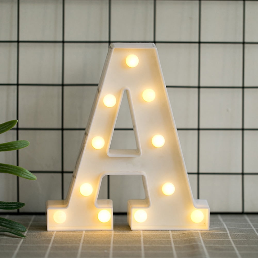 Letrero de letras de pie con luz Led del alfabeto con lámpara de noche ...
