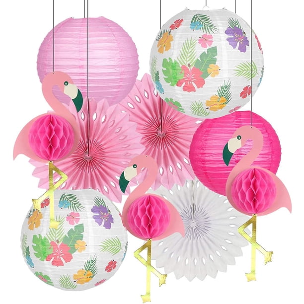 Flamingo Party Decorations, Hawaiian Party Supplies Tropical Leaves ...