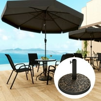 Outsunny Round Patio Umbrella Base, 26 lbs Resin Umbrella Stand Base ...