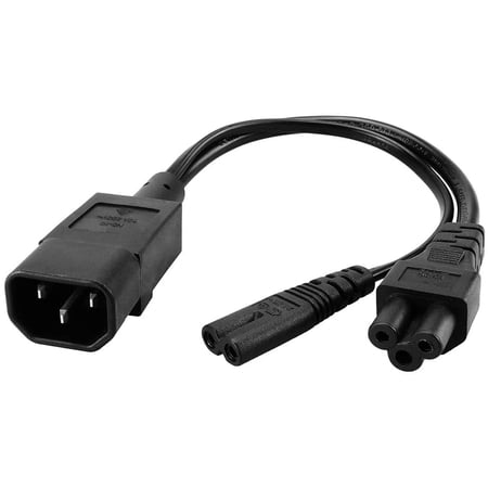 Tekit C14 to C5+C7 Y Splitter Power Plug Cord,Single IEC 320 C14 Male ...