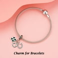 ROSIANNA Sterling Silver Charm 0.51" x 0.43" Green Horseshoe Clover ...