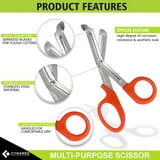 Cynamed Set of 6 Orange Handle Trauma Shears - Bandage Scissors with ...
