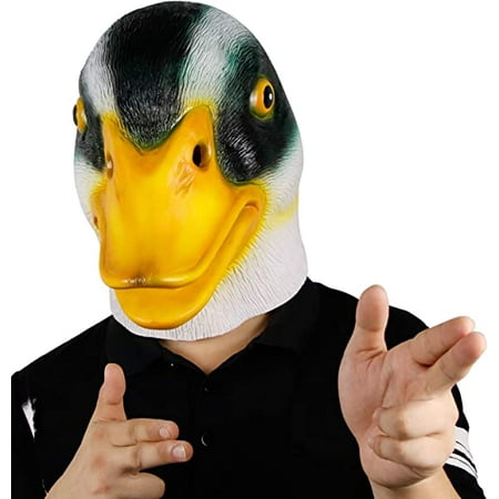 Deluxe Halloween Mask Duck Head Mask Latex Animal Mask Fancy Duckbill ...