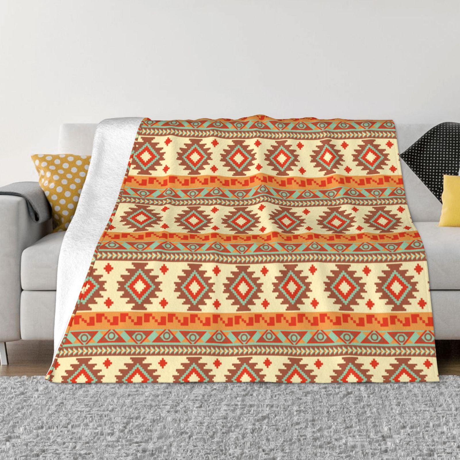 XMXT Throw Blanket, Aztec Native Style Prints Machine Washable Blankets ...